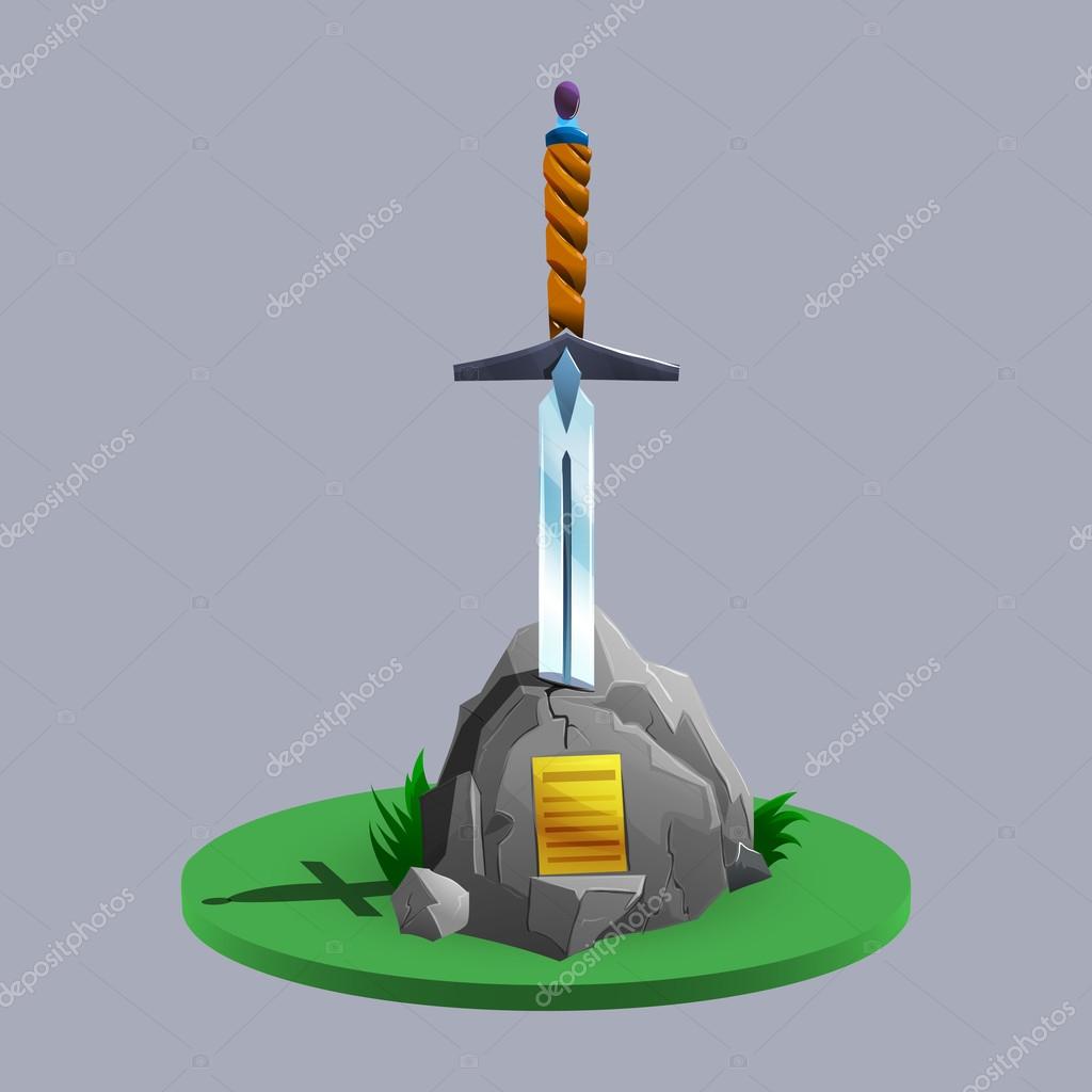 Cartoon Sword in stone. Stock Vector Image by ©MrDeymos #78414644