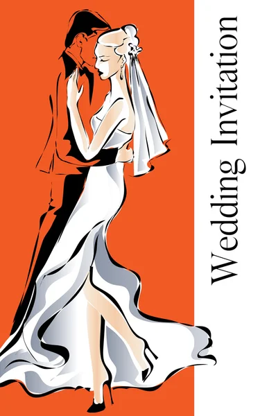 Wedding Day invitation with dancing couple Stock Vector Image by ...