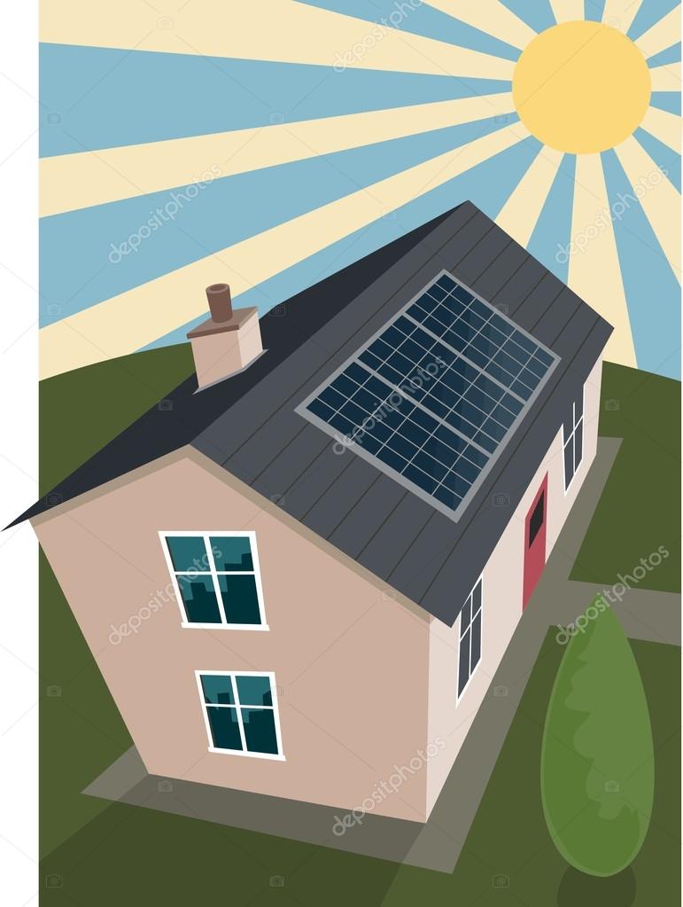 Solar cells on the roof Stock Vector Image by ©wickerwood #66422597