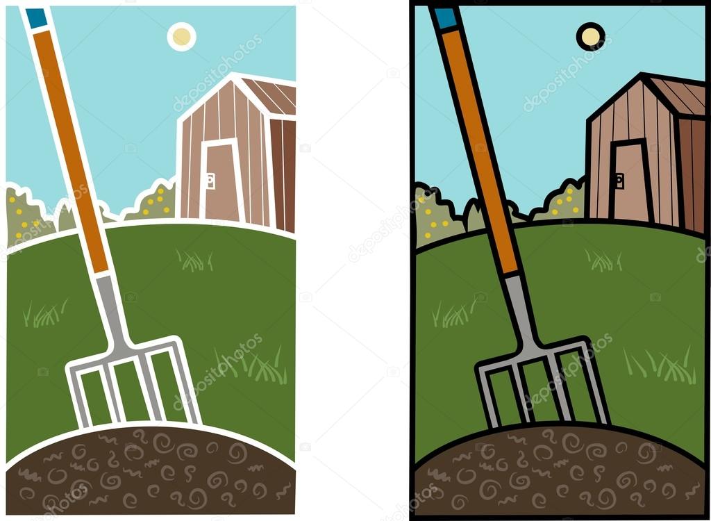 Garden fork Stock Illustration by ©wickerwood #67106239