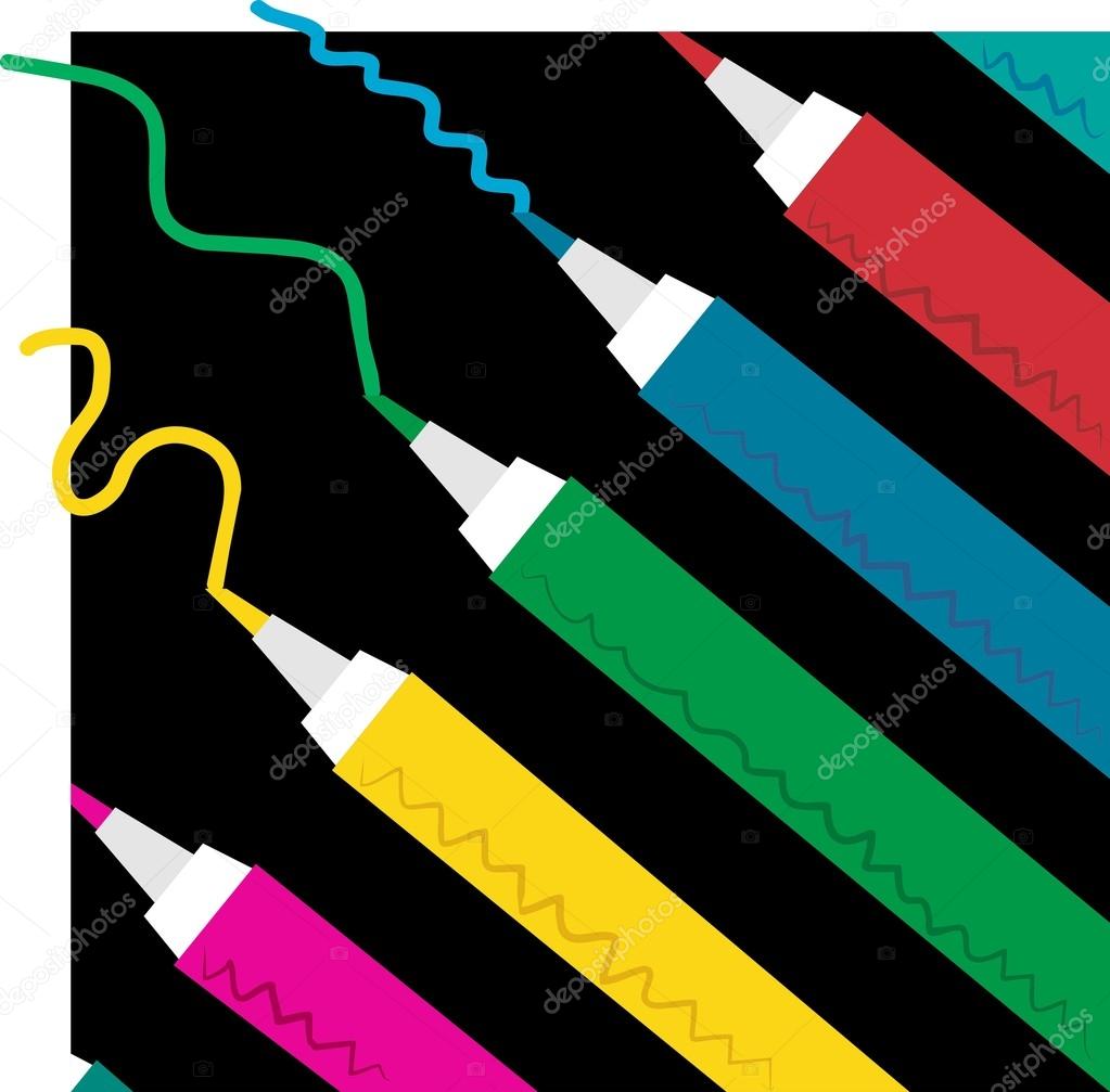 Coloured pens Stock Vector Image by ©wickerwood #67531051