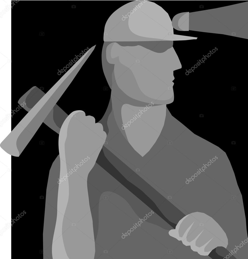 Grey miner Stock Vector by ©wickerwood 67647245
