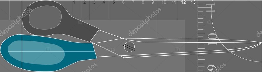 Scissors and tape measyre Stock Vector by ©wickerwood 67664185