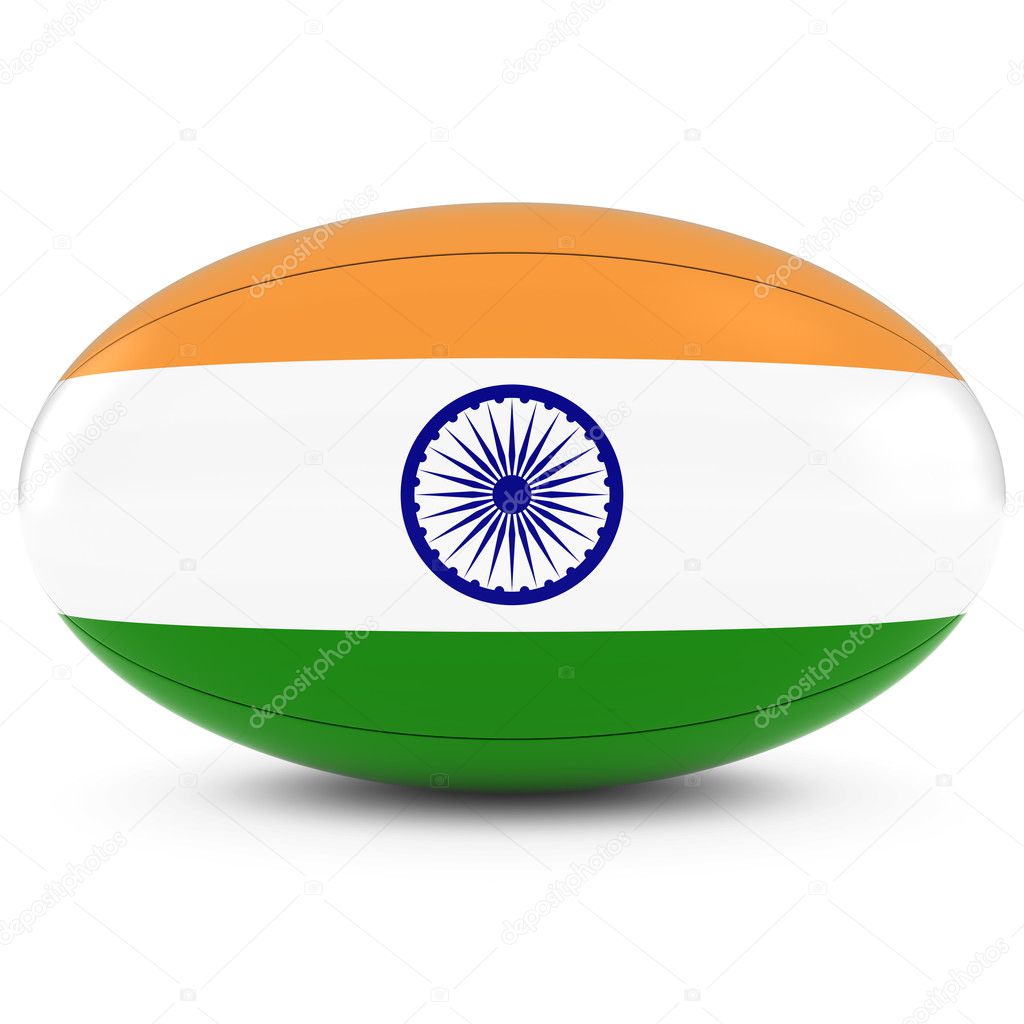 India Rugby - Indian Flag on Rugby Ball on White — Stock Photo © Fredex ...