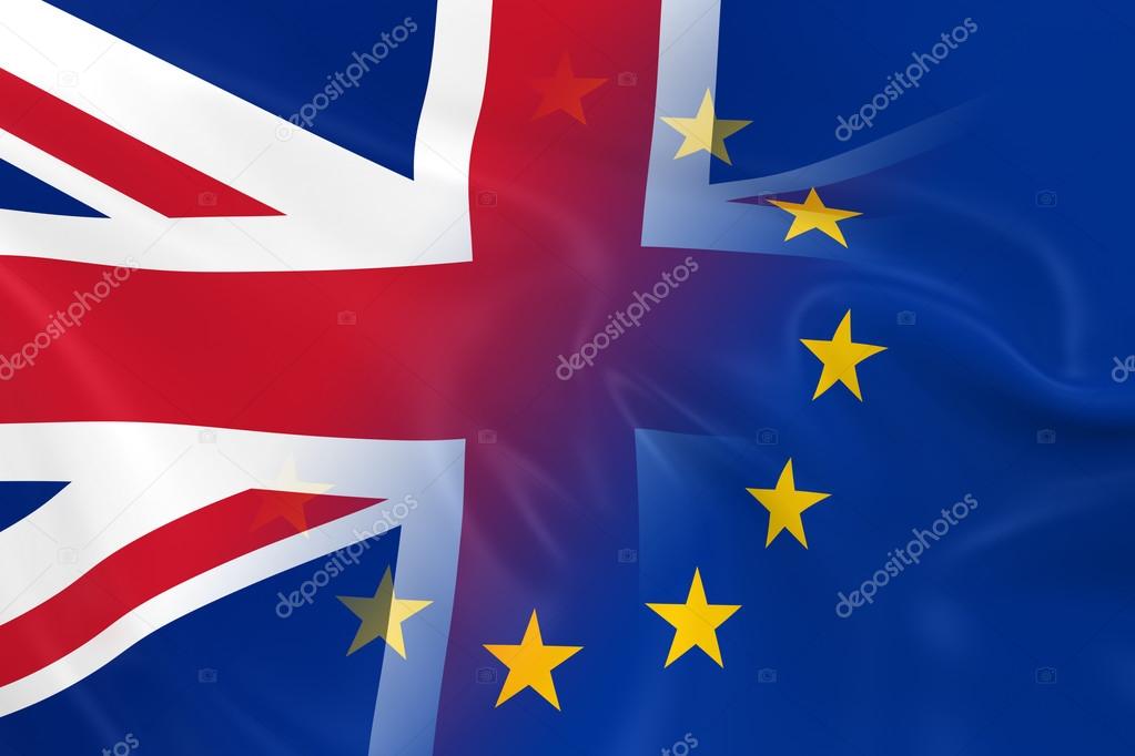 British and European Relations Concept Image - Flags of the UK and the ...