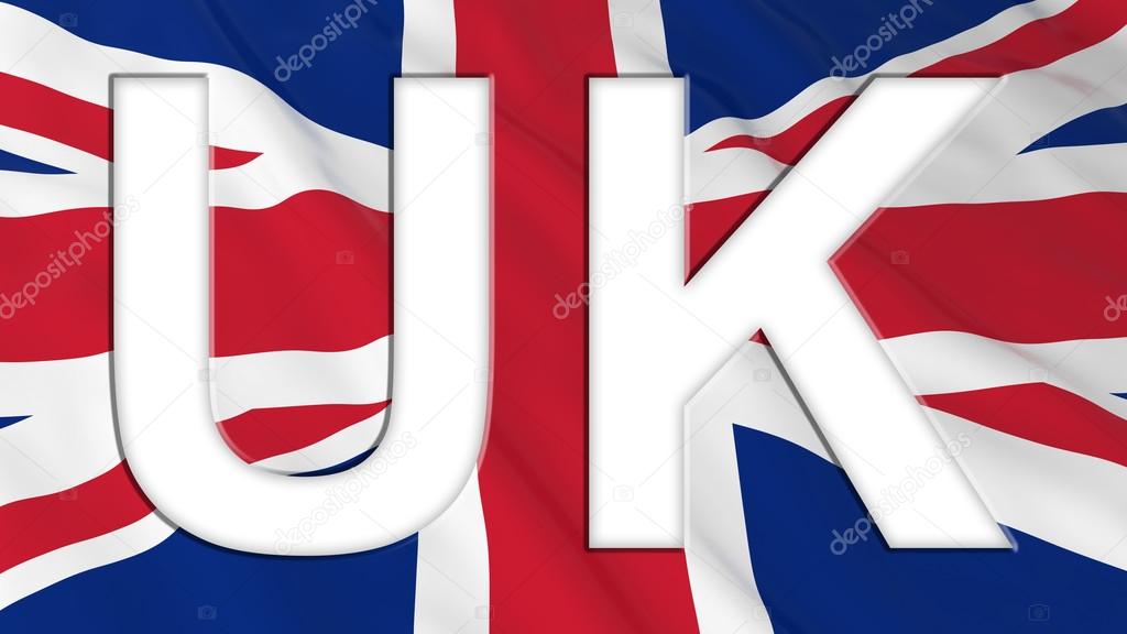 British Flag with Empty White UK Text cut out - 3D Illustration — Stock ...