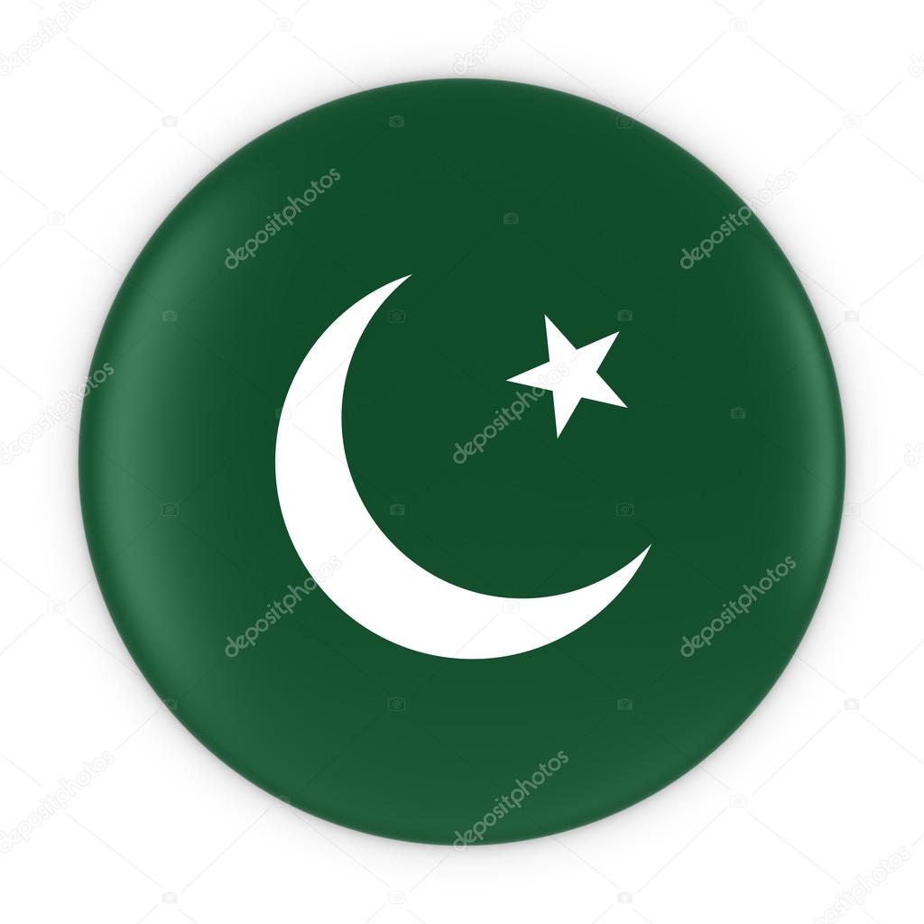 Pakistani Flag Button - Flag of Pakistan Badge 3D Illustration — Stock ...