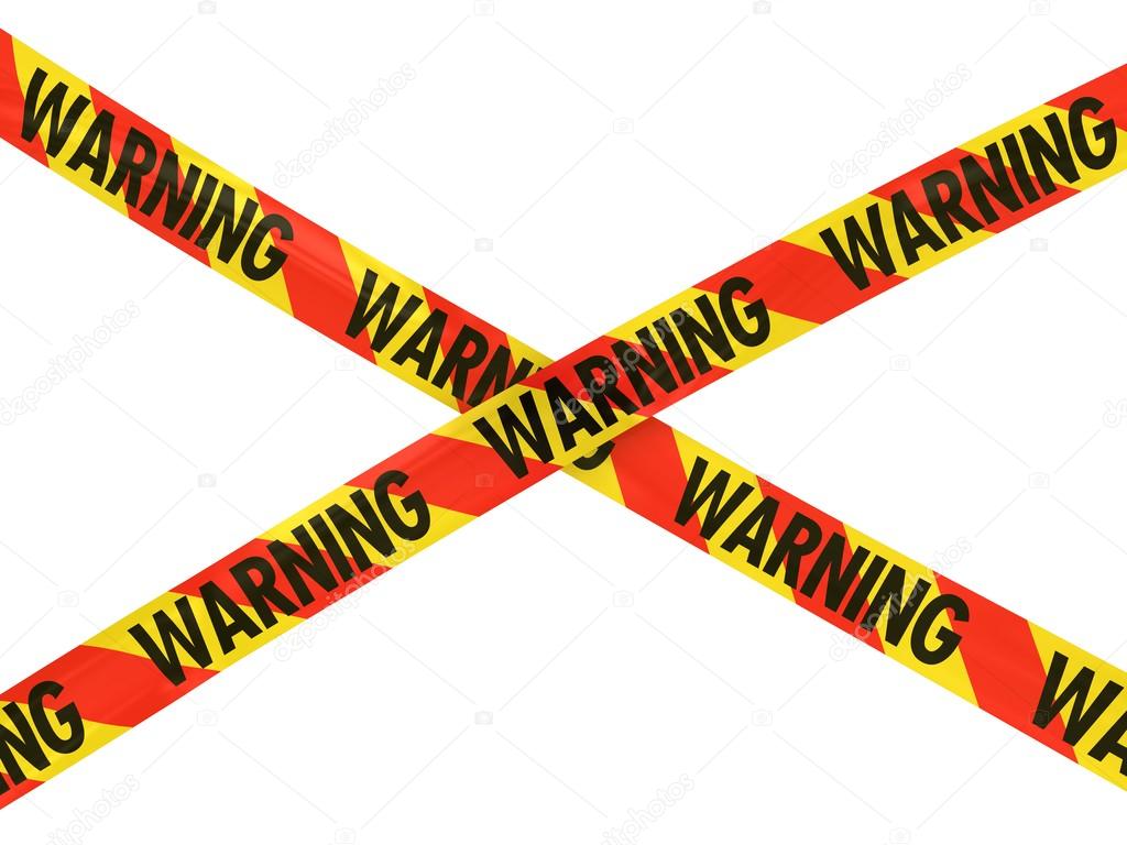 Red and Yellow Striped WARNING Tape Cross — Stock Photo © Fredex #71322603