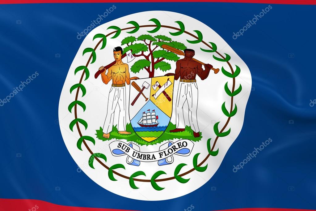 Waving Flag of Belize - 3D Render of the Belizean Flag with Silky ...