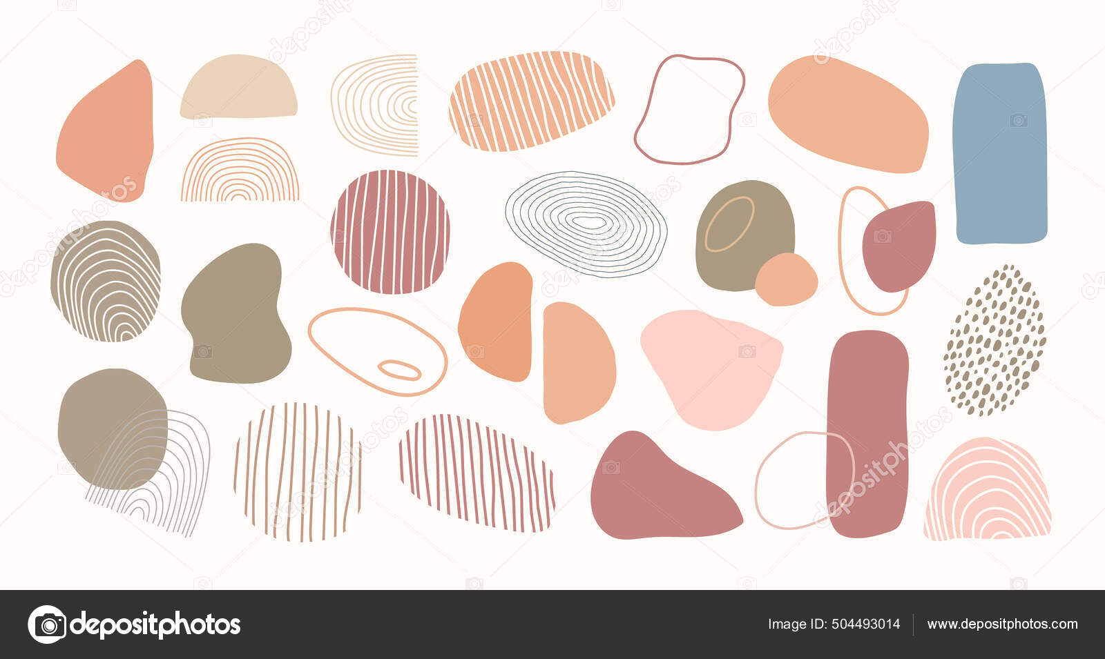 Set Abstract Organic Shape Hand Drawn Doodle Art Vector Blob Stock ...