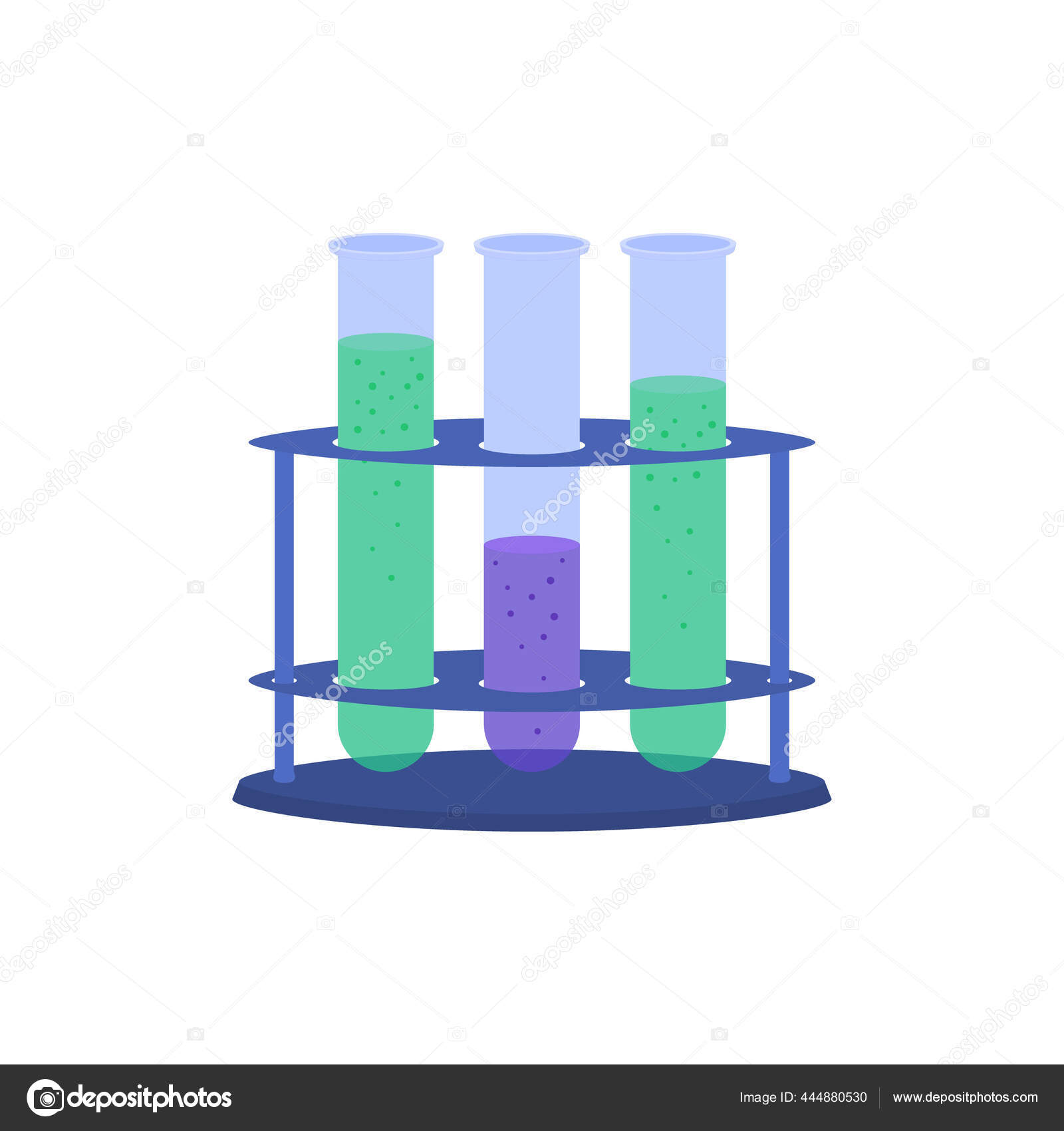 Vector Illustration Isolated Reagent Tubes Lab Stand Experiment Rack ...