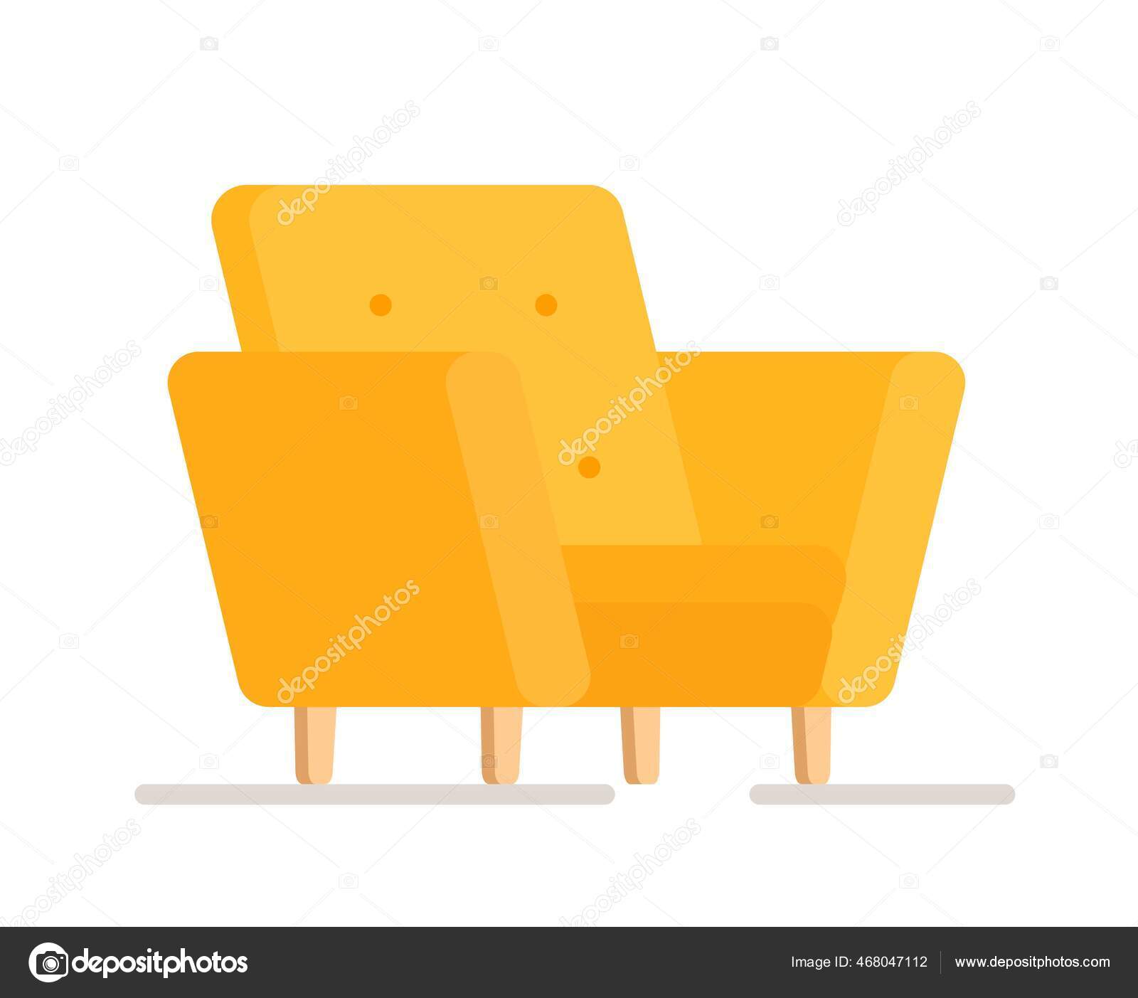 Vector Illustration Isolated Yellow Chair White Background Bright ...