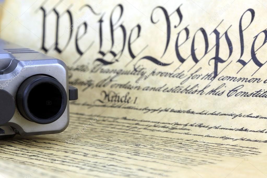 US Constitution with Hand Gun - Right To Keep and Bear Arms — Stock ...