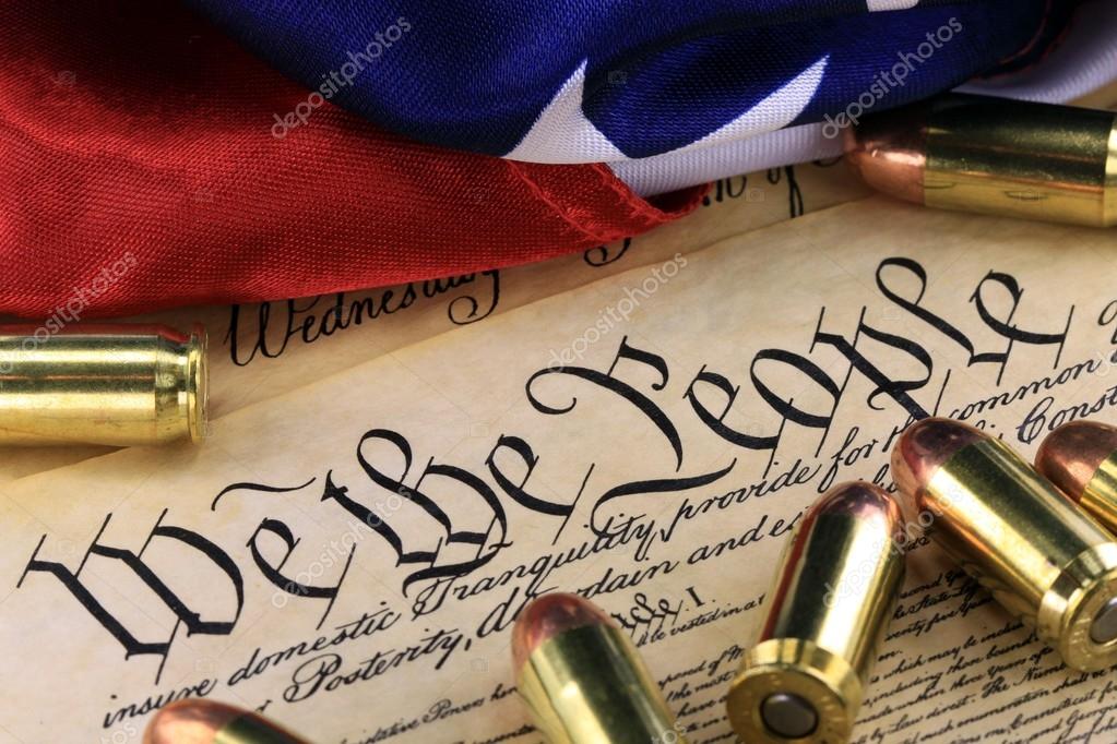 Ammunition on US Constitution - The Right to Bear Arms — Stock Photo ...