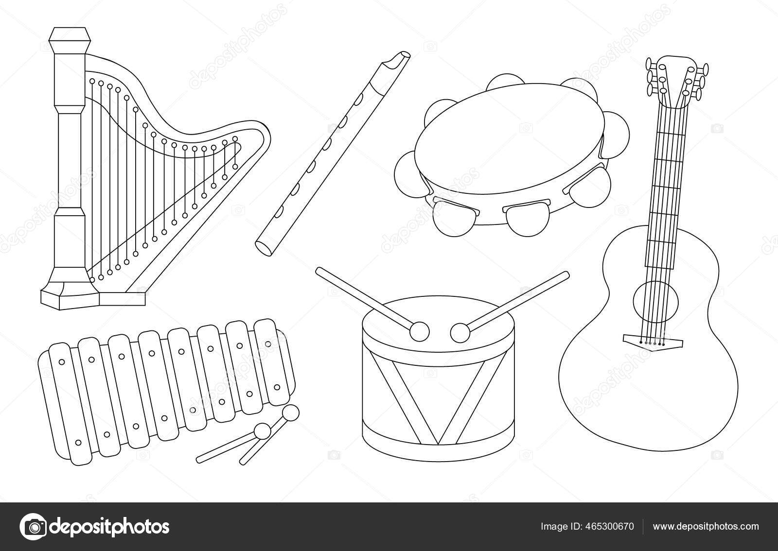 Dibujos De Instrumentos Musicales Para Colorear Y Pintar
