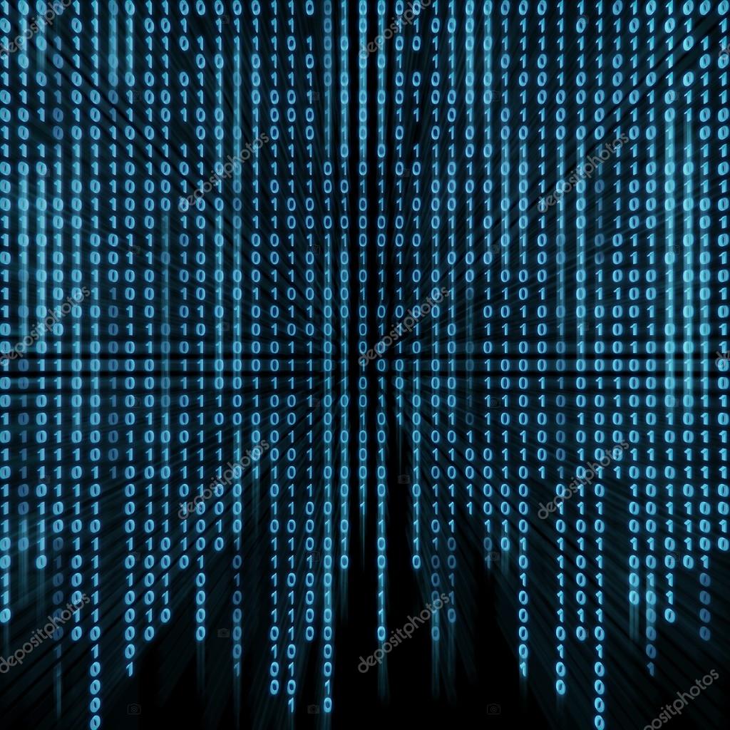 Blue binary stream on the screen. Stock Photo by ©Rost9 100688224