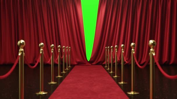 開閉豪華な赤い絹のカーテン、装飾デザイン。レッドステージ演劇、映画、オペラシーンの背景のための赤いベルベットのカーペットでカーテン。グランド ...