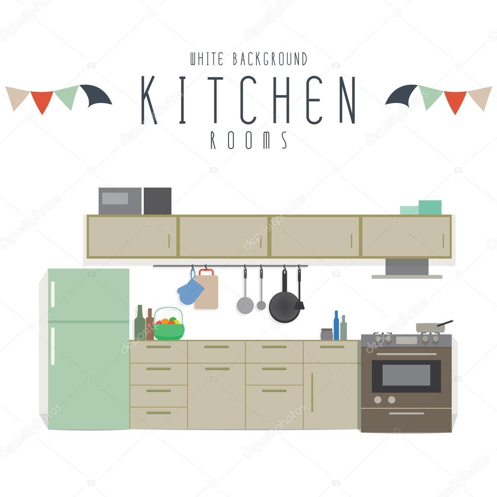 Kitchen (White Background) Stock Vector Image by ©paladjai #66393659