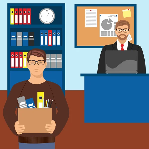 Concept Dismissal Boss Dismissed Employee Flat Vector Illustration Sad ... Concept Dismissal Boss Dismissed Employee Flat Vector Illustration Sad ...