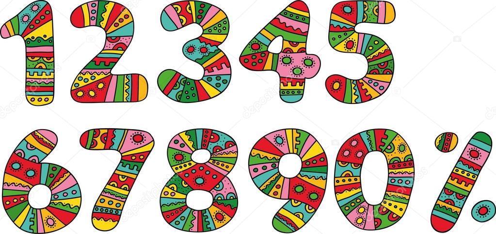 Ilustración de números de colores — Vector de stock © Alla16 #86759834