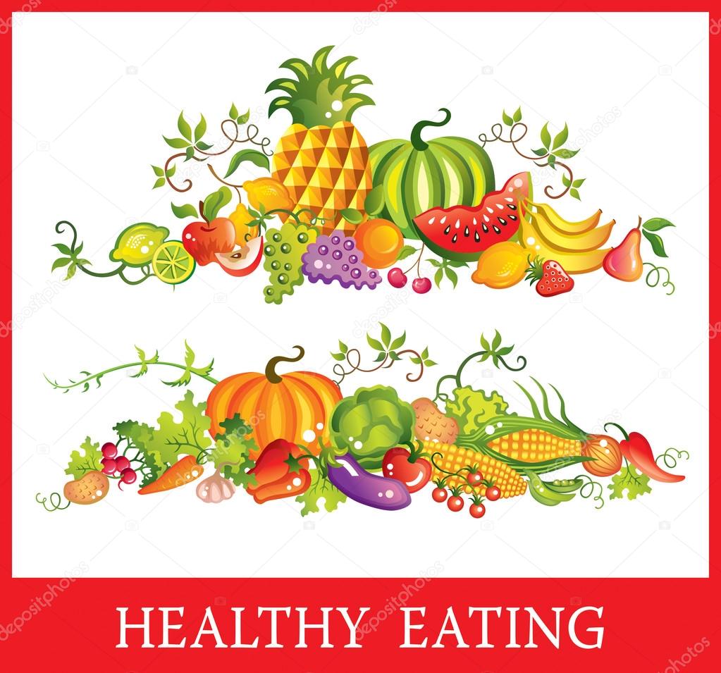 Healthy eating vector ⬇ Vector Image by © cheerfulvectors | Vector ...
