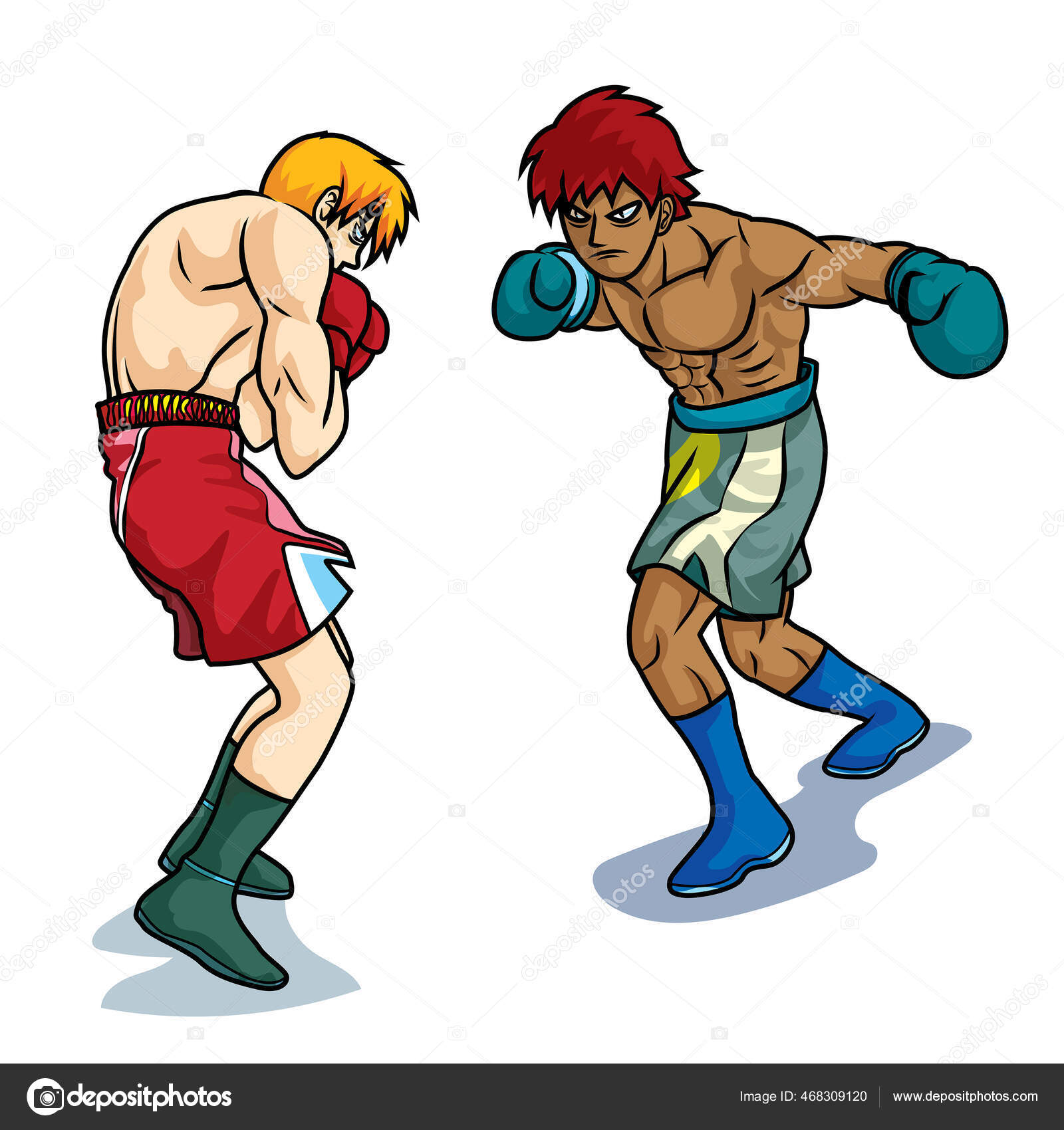 Sport Boxing Match Fighting Win Cartoon Vector Stock Vector by ©ziemanz ...