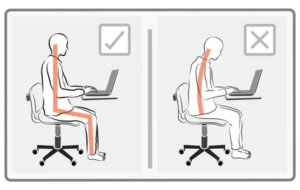 Correct posture computer Vector Images, Royalty-free Correct posture ...