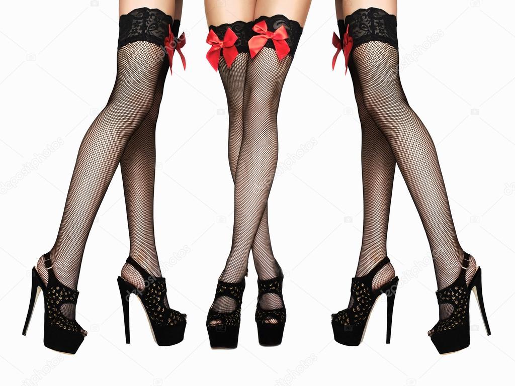 Schöne Sexy Frau Beine In Strümpfen Stockfotografie Lizenzfreie