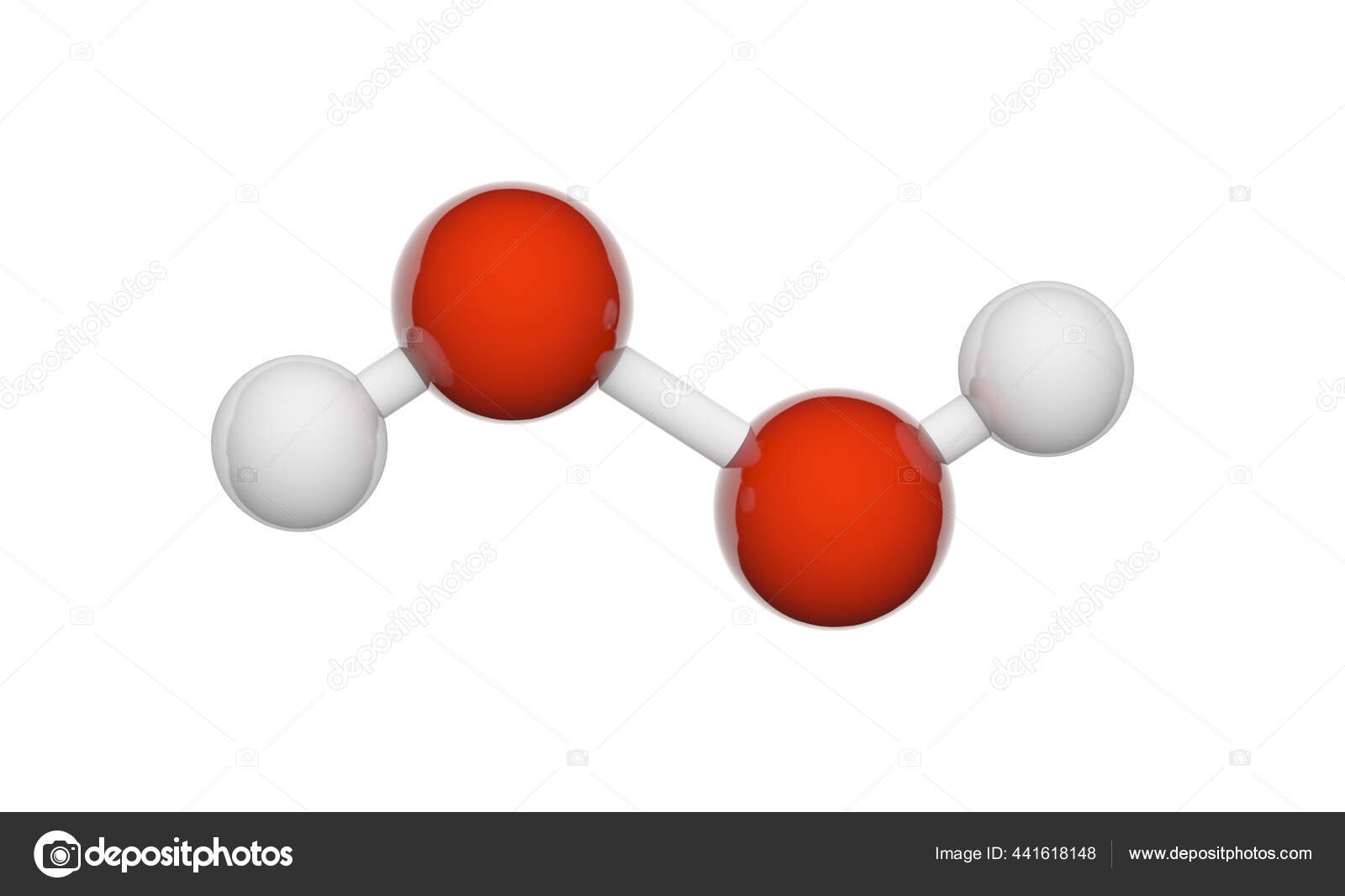 Structural Chemical Formula Molecular Structure Hydrogen Peroxide H2O2 ...