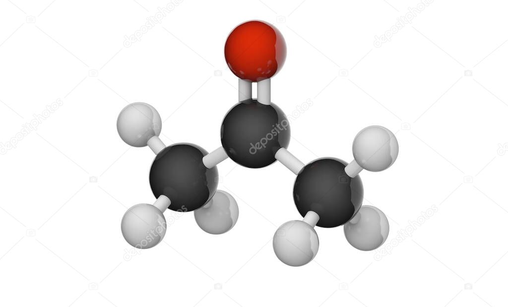 Fórmula química estructural y estructura molecular de acetona. Para la ...