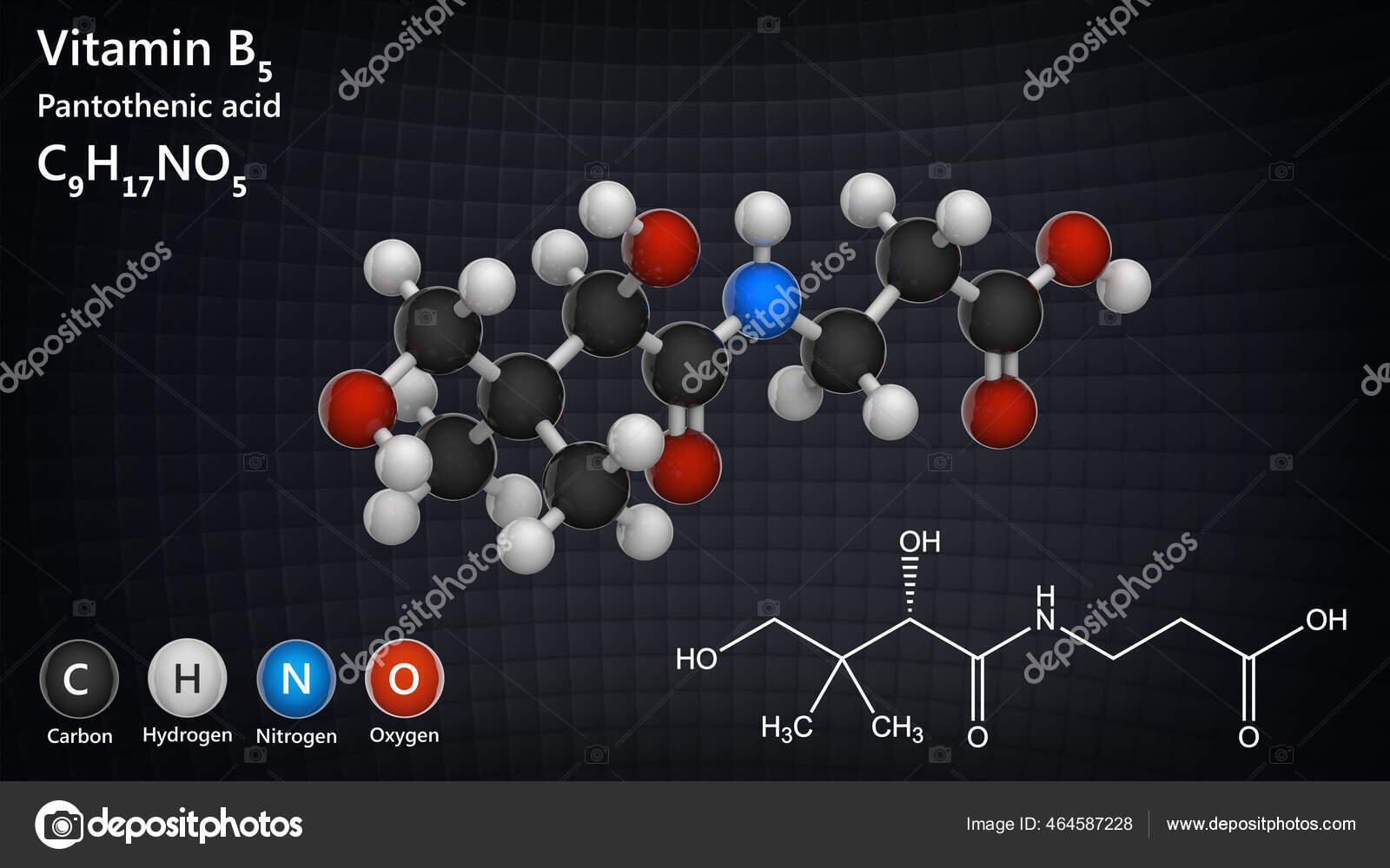 Vitamin B5 Structure