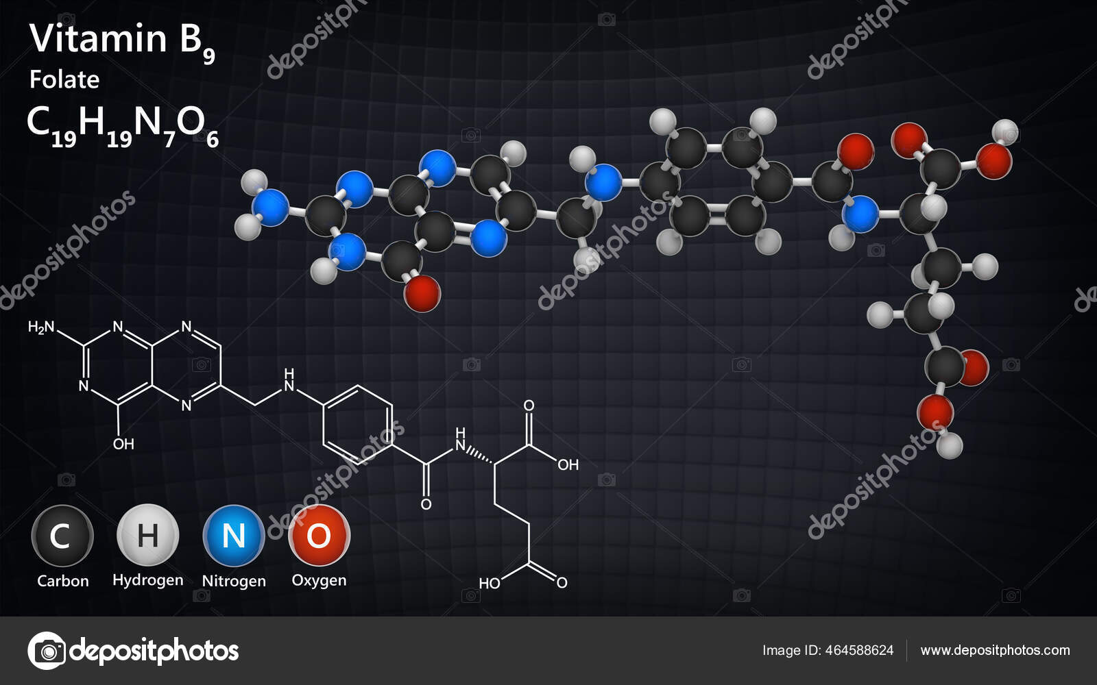 Vitamin Folate Also Known Folacin Historically Vitamin Illustration ...