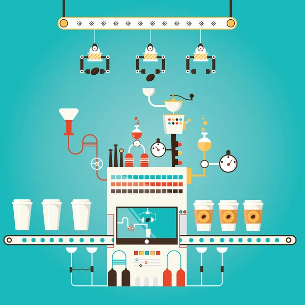 ilustraci n vectorial de la f brica de caf , industria del caf 2024