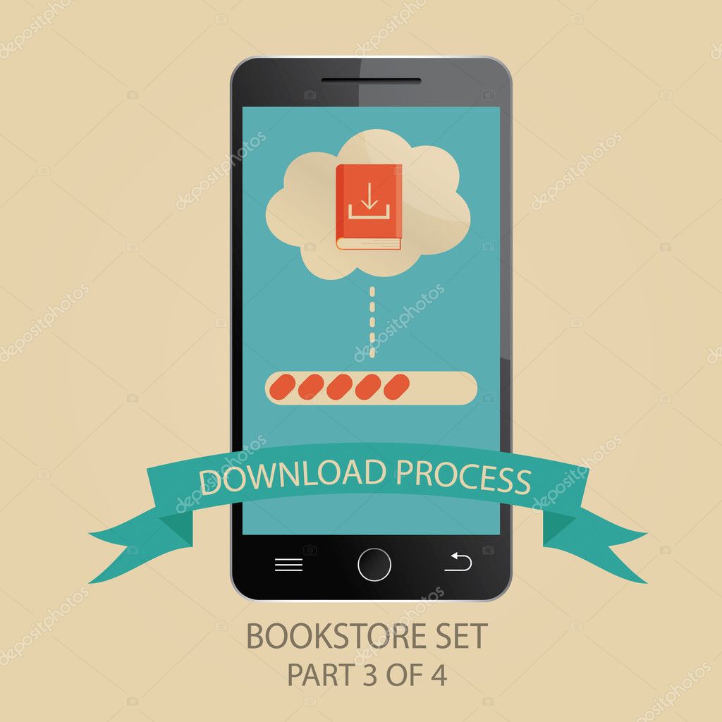 Modern illustration of downloading process. Picture 3 of — Stock Photo ...