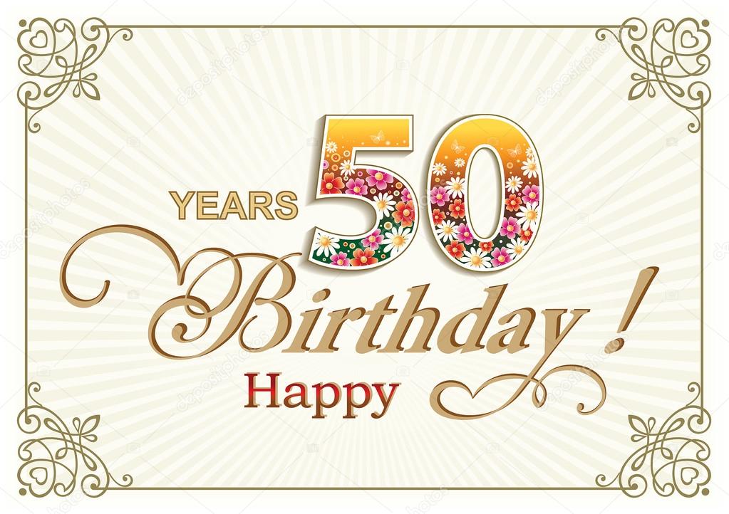 Greeting card birthday 50 years — Stock Vector © seriga #105074116