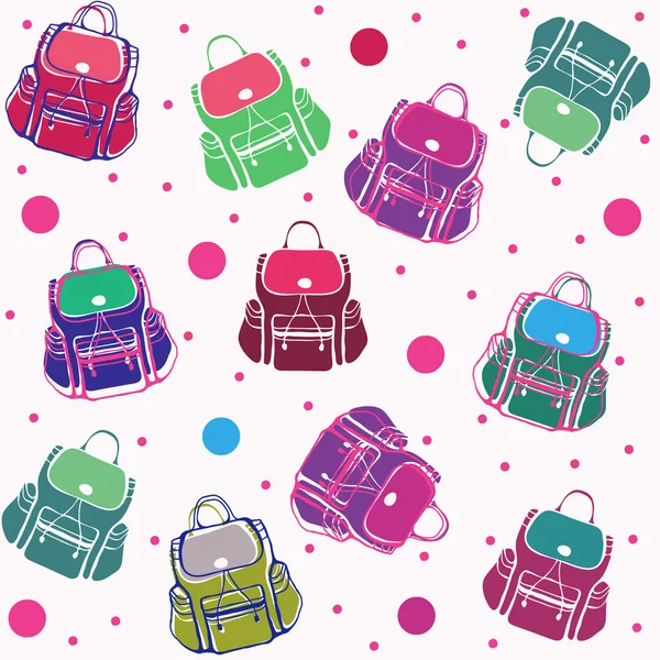 Cartoon backpacks background Vector Art Stock Images | Depositphotos