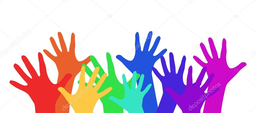 Rainbow children's hands Stock Vector by ©veleri 102717596