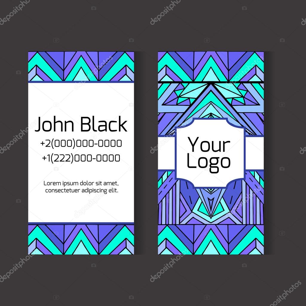 Template two-sided business card Stock Vector Image by ©veleri #104723346