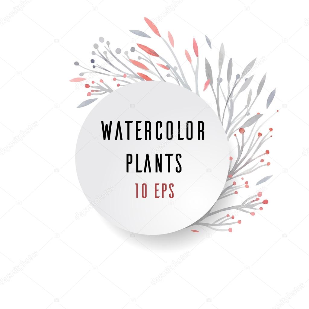 Cover with watercolor plants Stock Vector by ©veleri 73564021