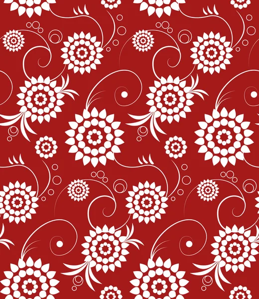 Red and white floral pattern — Stock Vector © Ievgeniiaz #14332275