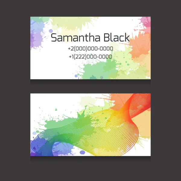 Multicolour Business Card Template Polygonal Elements Vector Abstract ...