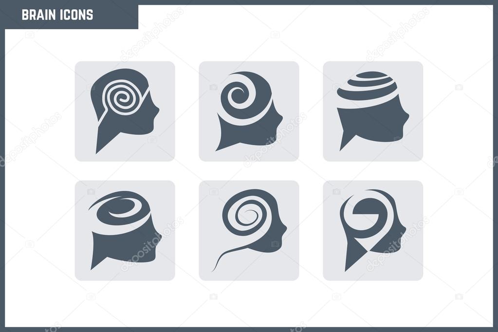 Vector Brain Icon Set Stock Vector Image by ©alozar #92051250
