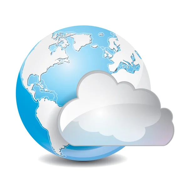 Earth Globe with Silver Cloud- Cloud Computing — Stock Vector © Fenton ...
