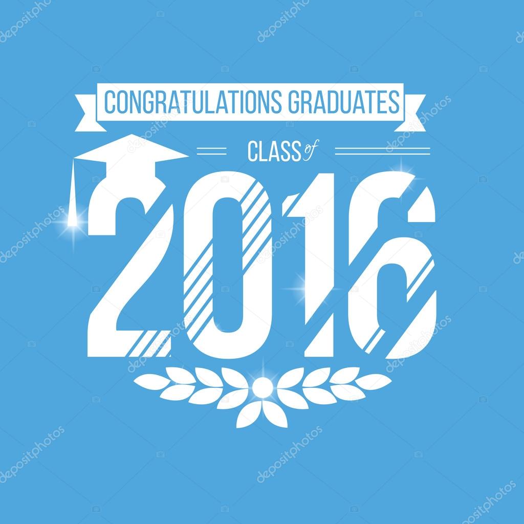 Graduating class 2016 logo design — Stock Vector © artemon91 #106296366