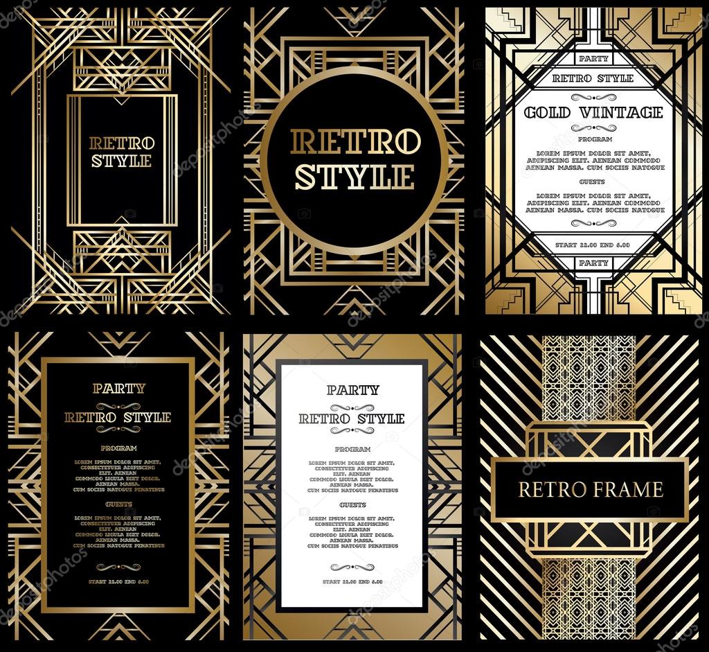 Set of vintage retro frames — Stock Vector © artemon91 #87232132