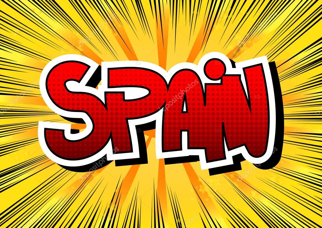Spain - Comic book style word Stock Vector Image by ©NoraVector #107527304
