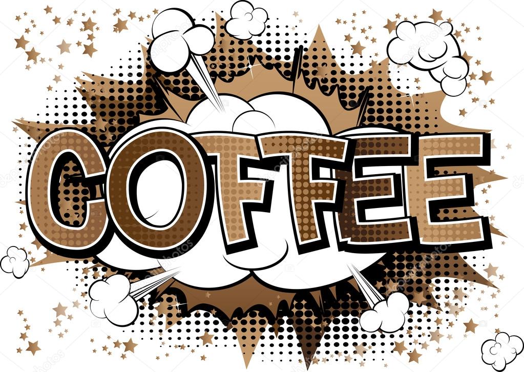 Coffee - Comic book style word on comic book abstract background. Stock ...