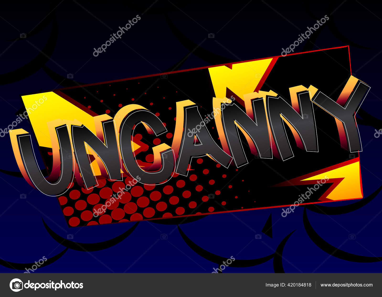 Uncanny Comic Book Style Cartoon Words Abstract Colorful Comics ...