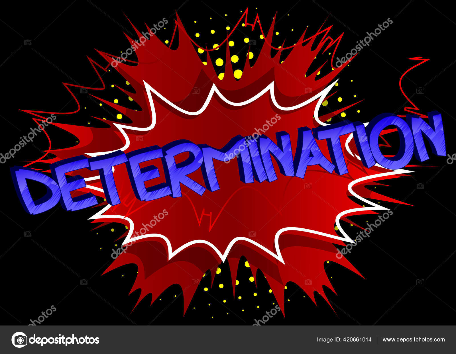 Determination Comic Book Style Cartoon Words Abstract Colorful Comics ...