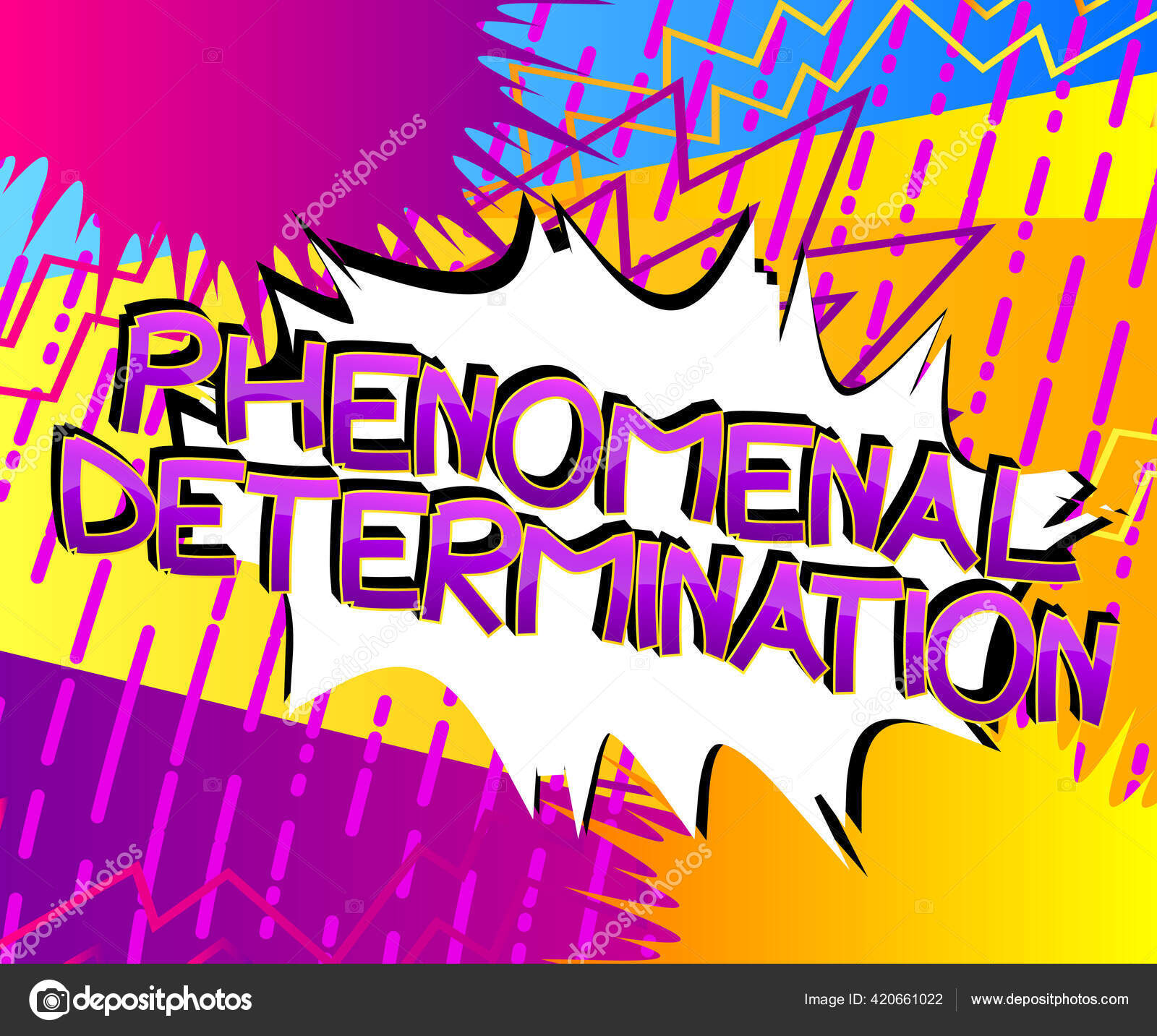 Phenomenal Determination Comic Book Style Cartoon Words Abstract ...
